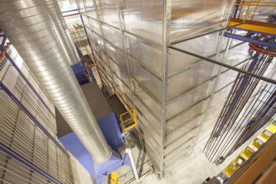 China Electrostatic Spraying Vertical Powder Coating Line for Aluminum Profile 400m2/T 380V for sale