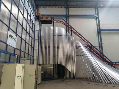 China Vertical Powder Coating Line 380V for Aluminum Profiles 400m2/T Automatic Spray Booth for sale
