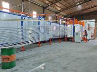China Horizontal Powder Coating Line for Aluminum Profiles - 95% Recycle Rate, 480pcs/hr Capacity, 400m²/T Surface Area for sale
