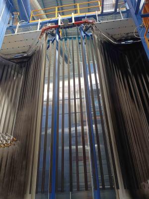 China Vertical Powder Coating Line for Aluminum Profiles 400m2/T Customized Space Saving Cyclone Recycle System for sale