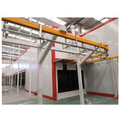 China Horizontal Powder Coating Line with Natural Gas Heating - 295m Chain, 200kg Capacity, 99.5% Powder Recovery for sale