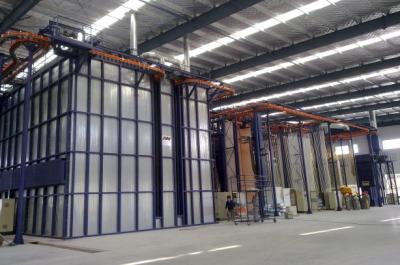 China Vertical Powder Coating Line for Aluminum Profiles 7m Length 1.2m/min Chain Speed for sale