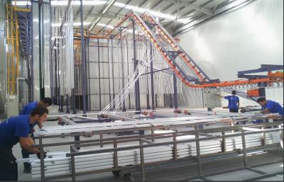 China Customized Space and Capacity Voltage Vertical Powder Coating Line for Aluminum Profiles for sale