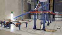 China Vertical Powder Coating Line for Aluminum Profiles 7000mm 380V 50Hz Automatic for sale