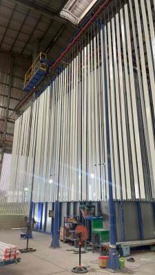 China Vertical Powder Coating Line for Aluminum Profiles 670 Tons per Month Single Booth Custom for sale
