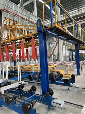 China Vertical Powder Coating Line for Aluminum Profiles 7000mm Length 380V 50Hz Automatic Pretreatment Curing for sale