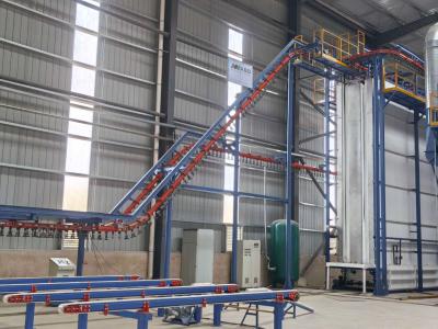 China Pre-treatment Free Chrome Rinsing Vertical Powder Coating Line for Aluminium Profiles 7000mm for sale