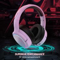 China 2.4ghz Pink Wireless Gaming Headset For PC Cord Length 2.2M Audio Jack USB for sale