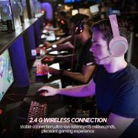 China 2.4ghz Pink Wireless Gaming Headset For PC Cord Length 2.2M Audio Jack USB for sale