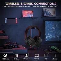 China Waterproof Design LED Lights 2.4ghz Wireless Gaming Headset With MiC For PS4 PC Xbox for sale