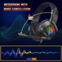 China RGB Light Noise Cancelling PC Gaming Headset , Gaming Headphones Wired Over Ear for sale