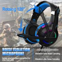 China RGB Wired Noise Cancelling PC Gaming Headset 2.2m Cord Length for Gamers for sale
