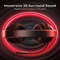 China Custom Logo LED RGB Gaming Headset Over Ear Gaming Headphones For PC And PS4 for sale