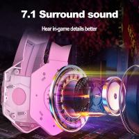 China Stereo Hifi Over The Ear Custom Gaming Earphones Wired With LED Mic For PC Xbox PS5 for sale