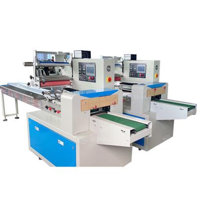 China Foshan PLC Controlled Pillow Type Horizontal Dessert/Pastry/Vegetable Packing Machine for sale