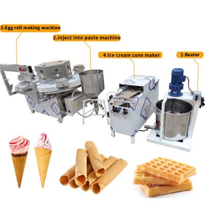 China Waffle Egg Roll Maker Snack Making Machine for Icecream Wafer Stroopwafel Equipment for sale