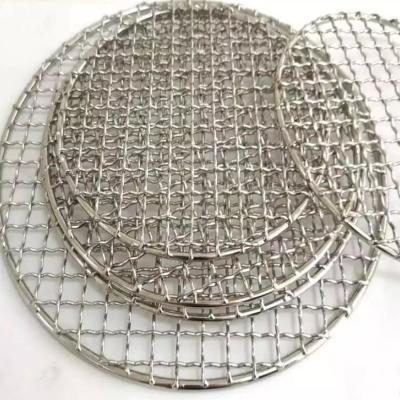 China Round Barbecue Wire Mesh, Round 304 Stainless Steel BBQ Barbecue Grill Net Crimped Woven Wire Mesh for sale