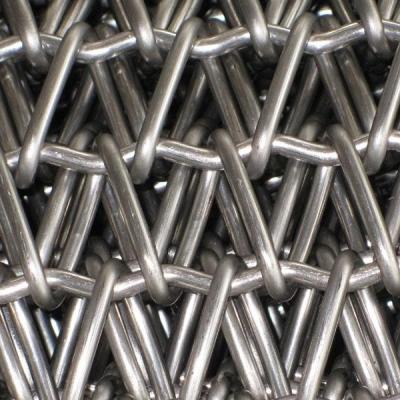 China Balanced Weave Conveyor Belt Stainless steel Balanced Weave conveyor belt Food Grade wire mesh conveyor belt with chains for sale