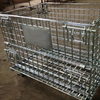 China Heavy Duty Galvanized Storage Cage With Wire Mesh, Collapsible Warehouse Heavy Duty Wire Folding Cage Storage Steel Mesh for sale