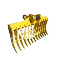 China Factory Excavator Land Clearing Rakes 1 - 100 Ton Excavator Stick Rake Q345 / NM400 for sale
