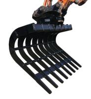 China Factory Excavator Land Clearing Rakes 1 - 100 Ton Excavator Stick Rake Q345 / NM400 for sale
