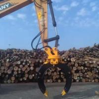 China customizable Double cylinder 360 rotary hydraulic grapple telescopic arm clamp wood grab bucket for excavator for sale