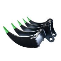 China Customizable Excavator Rake Bucket 1T - 50T Excavator Backhoe Root Rake for sale