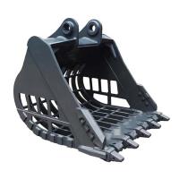 China Q355B Excavator Skeleton Bucket Yellow Black Sieve Excavator Crusher Bucket for sale