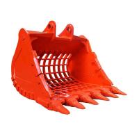 China Q355B Excavator Skeleton Bucket Yellow Black Sieve Excavator Crusher Bucket for sale