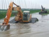 China Customized Hydraulic Excavator Pontoon Amphibious Floating used for  320D 320C SY215 PC200Excavator Chassis Machine for sale
