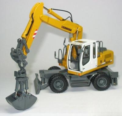 China 1/50 Liebherr A904C Wheeled Excavator Model Die Cast Metal Collectible With Grab Bucket 58004 for sale