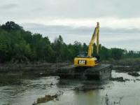 China Heavy Duty Amphibious Pontoon Undercarriage for  Doosan Hitachi Hyundai Excavator for sale
