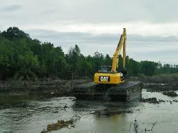 China Heavy Duty Amphibious Pontoon Undercarriage for  Doosan Hitachi Hyundai Excavator for sale