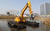 China Heavy Duty Amphibious Pontoon Undercarriage for  Doosan Hitachi Hyundai Excavator for sale