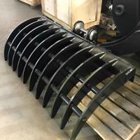 China Custom PC100-6 10 Ton Excavator Rake Bucket Attachment Construction for sale