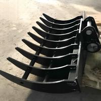China Custom PC100-6 10 Ton Excavator Rake Bucket Attachment Construction for sale