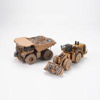 China Diecast Masters 1/125 Scale Wheel Loader & Mining Dump Truck Muddy Scene Model Set 85762 for sale