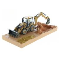 China Diecast Masters 420F2IT Skid Steer Loader Backhoe Mud Paint Finish Model DM Limited 85755 1/50 for sale