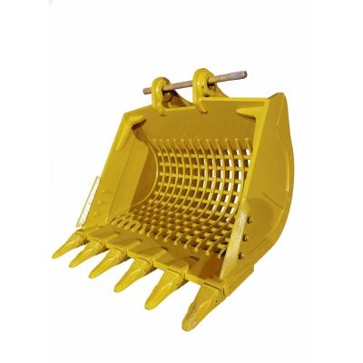 China Customizable Heavy Duty Excavator Sieve Bucket with Q355 High Strength Steel for Rock Screening and Sorting for sale