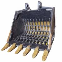 China Customizable Heavy Duty Excavator Sieve Bucket with Q355 High Strength Steel for Rock Screening and Sorting for sale