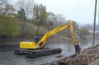 China Customization Amphibious Excavator Pontoon Undercarriage Swamp Crawler Floating Platform for Excavators Supplier for sale