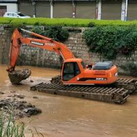 China Customized Floating Pontoon Undercarriage for Amphibious Excavator Swamp Marsh Wetlands Conversion Supplier for sale