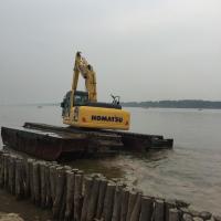 China Top Quality Customizable Amphibious Excavator Pontoon Wetland Swamp Floating Undercarriage Manufacturer Supplier for sale