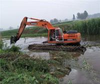 China Customized Excavator Pontoon Amphibious Undercarriage Float Tank for Wet Land Water Work Equipment Supplier for sale