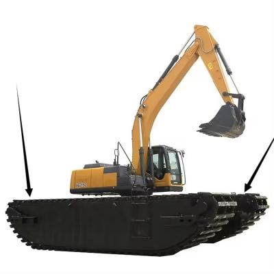 China Amphibious Excavator Pontoon Float Undercarriage with Crawler Chain for Reservoir Dredging Sand Gravel Soil Tanks for sale