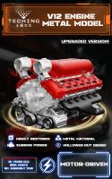 China V12 Twelve Cylinder Engine Model, All Metal Assembled And Assembled, Can Start Mini Engine Toy for sale