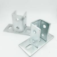 China 4 Holes 12 Gauge Steel Strut Channel Fitting Base For Secure Channel Support for sale