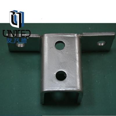 China Corrosion Resistant Silver 4 Hole Base Steel Strut Channel Accessories / Strut Channel Base for sale