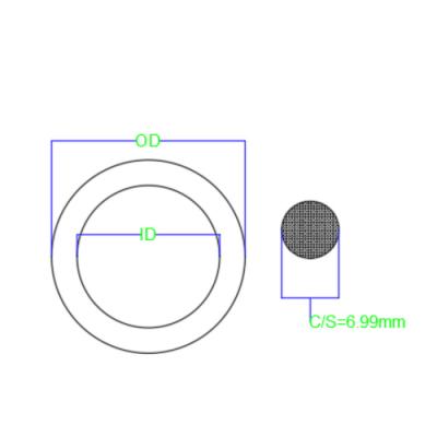 China 6.99mm Diameter NBR70 O-Ring Seal - AS568 Standard Black Rubber Ring for Hydraulic Systems for sale