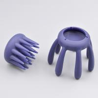 China Custom Silicone Head Massager Shampoo Brush Food Grade Scalp Cleanser 2 in 1 for sale